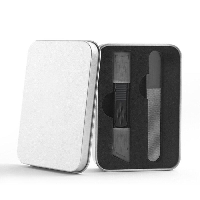 Новые портативные складные кусачки для ногтей, двусторонние кусачки из нержавеющей стали, инструмент для маникюра, набор кусачек для ногтей.