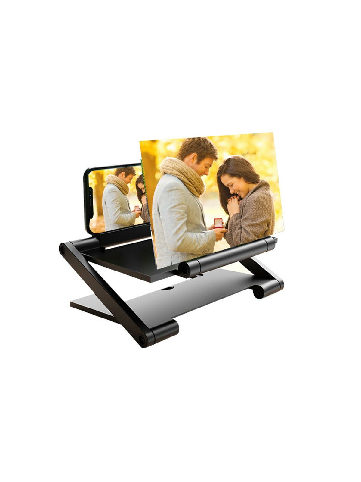 Экран-лупа для мобильного телефона, Увеличитель экрана 3D-проектора, Складная Подставка Для телефона с усилителем экрана для фильмов, Видеоигр, Совместима со всеми смартфонами