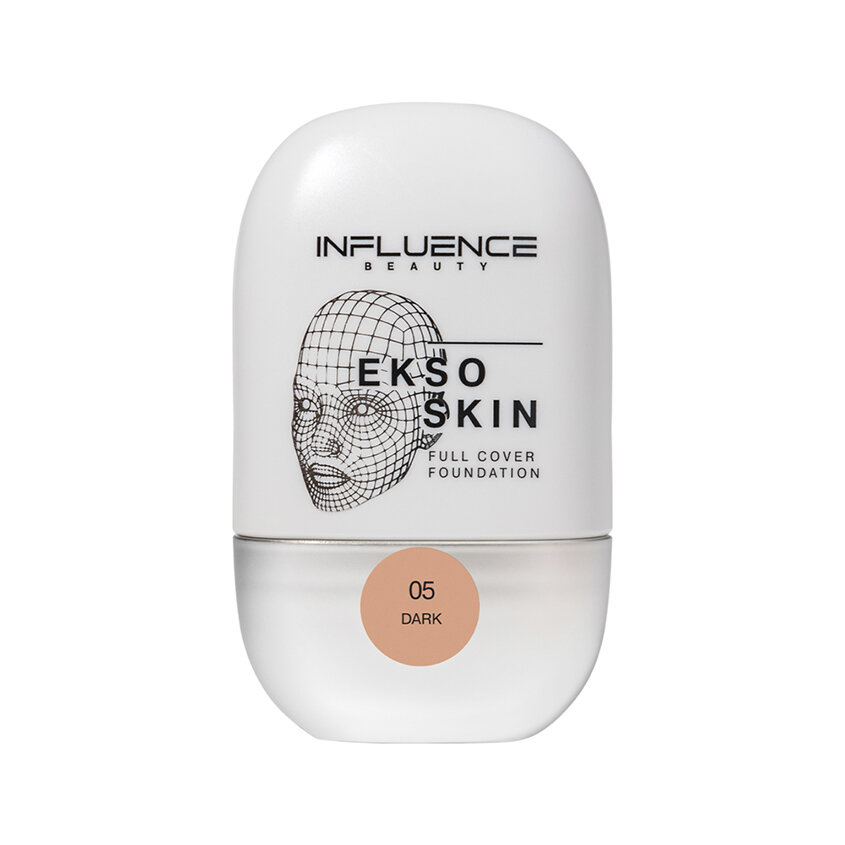 Основа тональная для лица INFLUENCE BEAUTY EKSO SKIN с высокой степенью покрытия тон 05 Dark