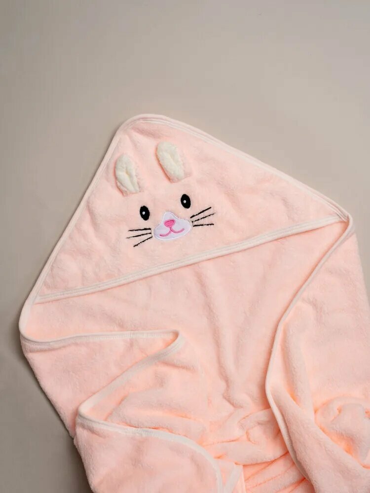 FUNNY RABBIT Полотенце детское Полотенце для девочки, Микрофибра, Хлопок, 110x110 см, светло-розовый