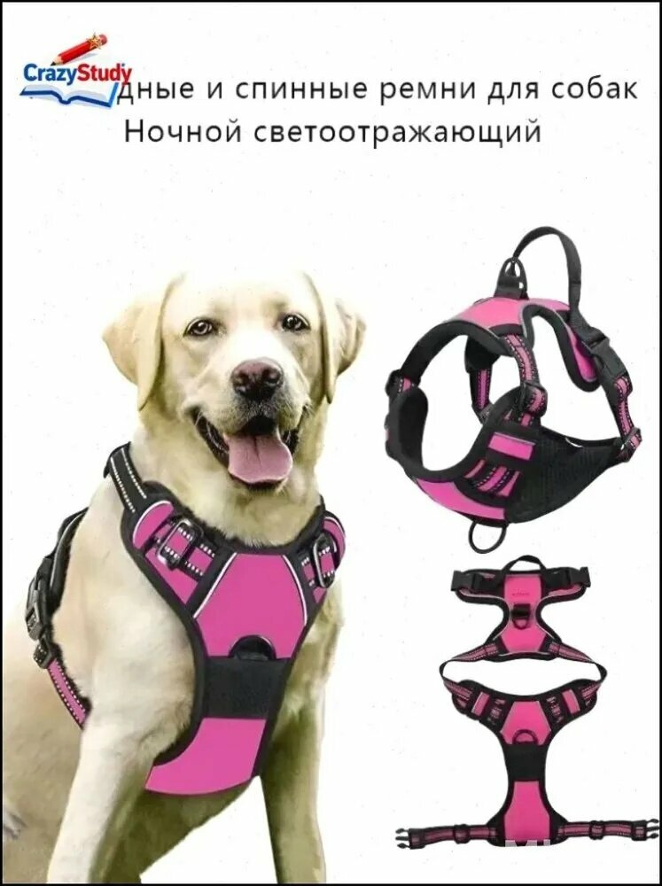 Стильная светоотражающая ночная шлейка премиум для питомцев средних и крупных размеров