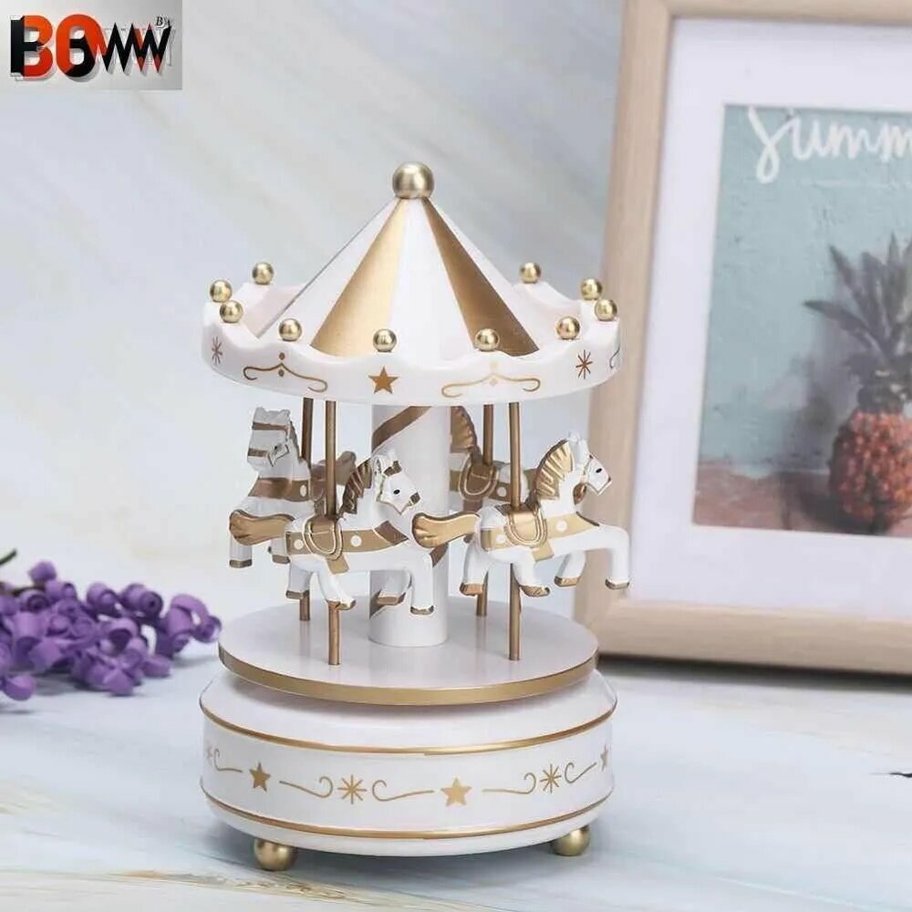 Музыкальная шкатулка "Карусель", детские игрушки, белая