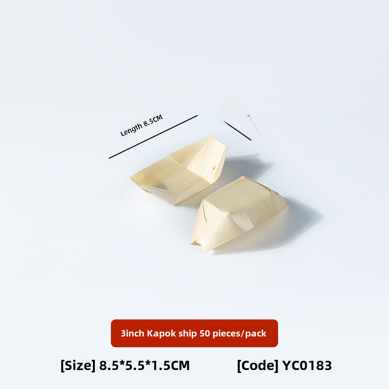 Одноразовые деревянные лодочки для суши, упаковочные коробки, тарелки для закусок, блюда для сашими, деревянная посуда (3-дюймовые деревянные лодочки) для трансграничной торговли