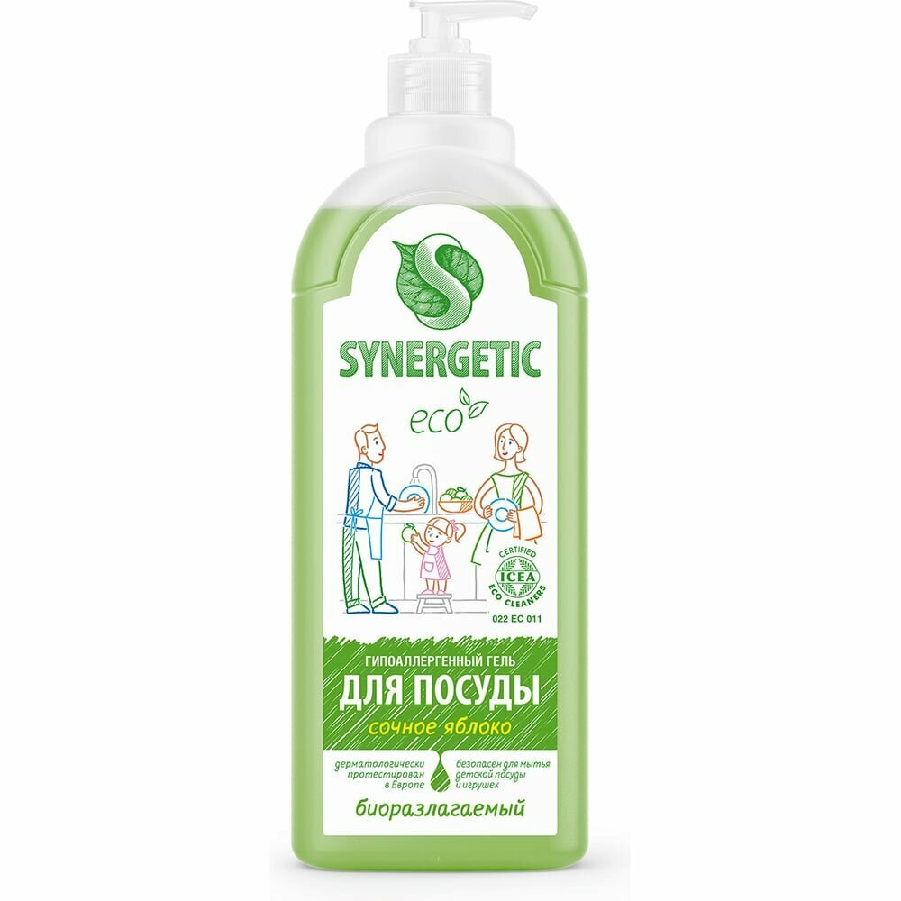 Концентрированное средство для мытья посуды и фруктов Synergetic Яблоко флакон, 1 л 4623721671456 103102/8