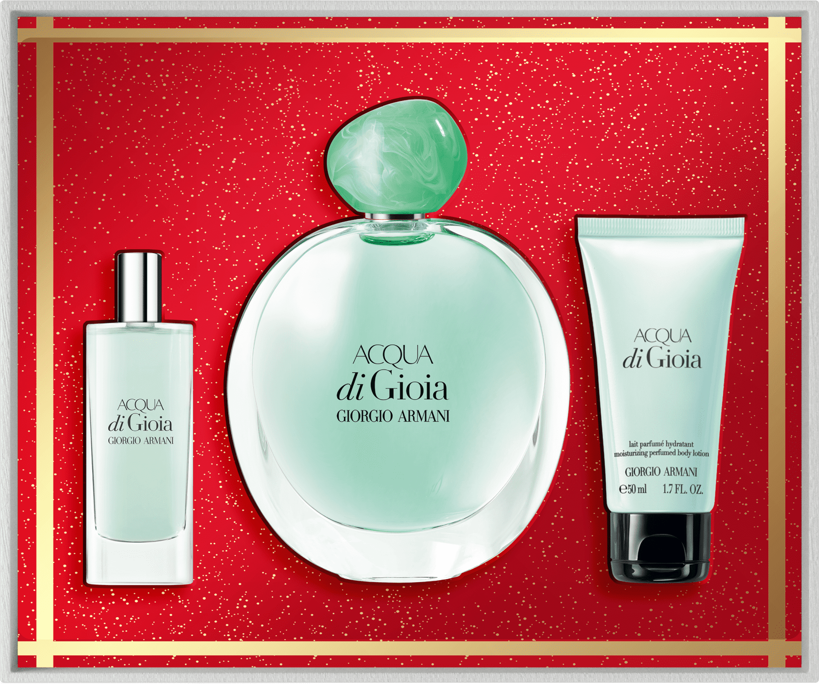 Подарочный набор женский Giorgio Armani Acqua di Gioia EDP 100 мл + EDP 15 мл + лосьон 75 мл