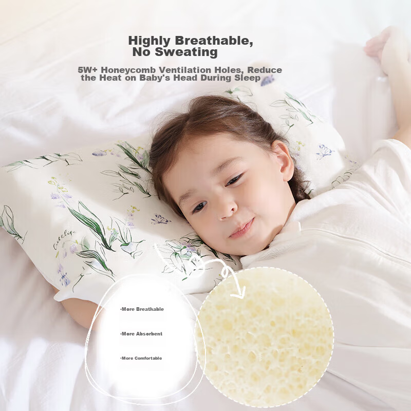 Cutelife Pillow for Children 3-6 Years Old, Kindergarten Sleep Aid, Nap Pillow, Silicone Pillow, Student Neck Support, Class A, Lu Ying Portable