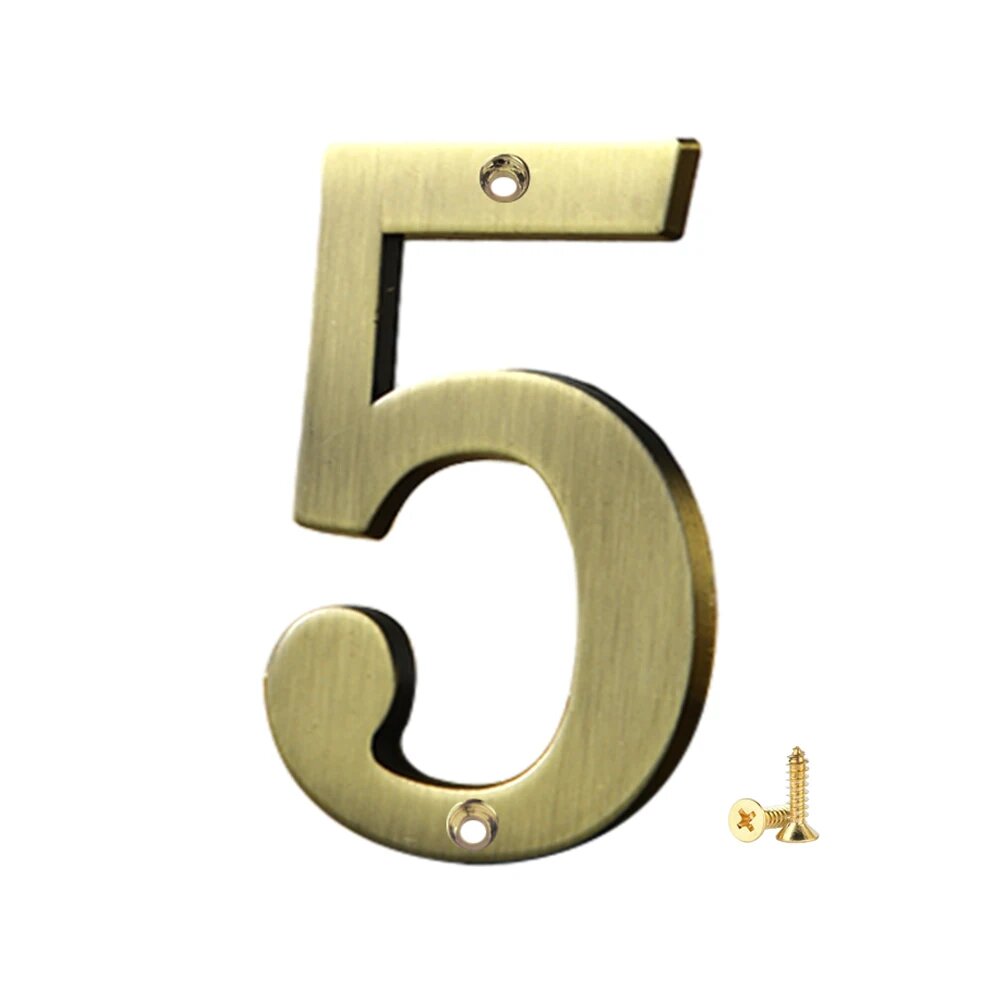 Металлические номера домов из цинкового сплава 3 дюйма Bronze 5