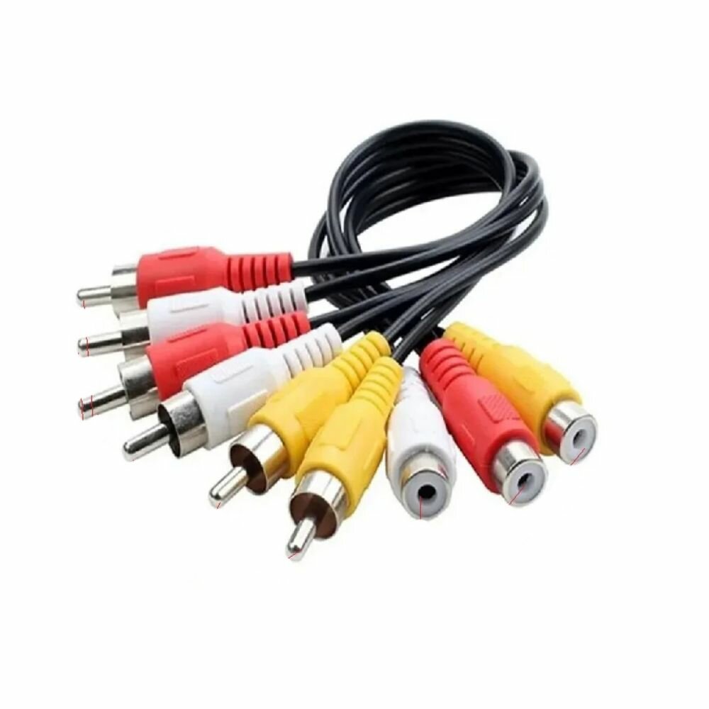 Разветвитель 3 RCA штекер на 6 RCA гнездо, аудио-видео AV-адаптер для телевизора, DVD, HD-TV.