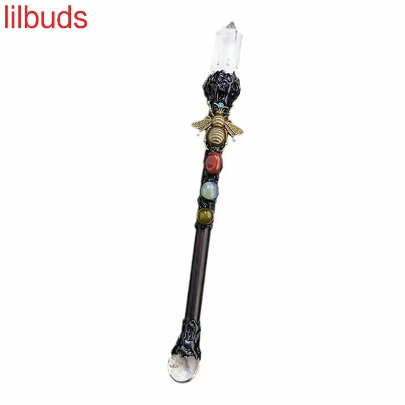 Жезл-острие из натуральных аметистов с кристаллами уникального мастерства для исцеления и медитации