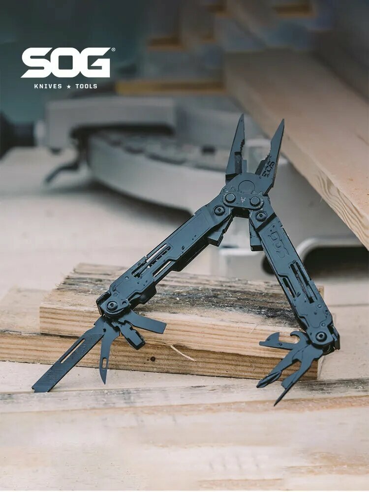 SOG POWERASSIST, Многофункциональные плоскогубцы с ножами,18 в 1, Черные, PA1002