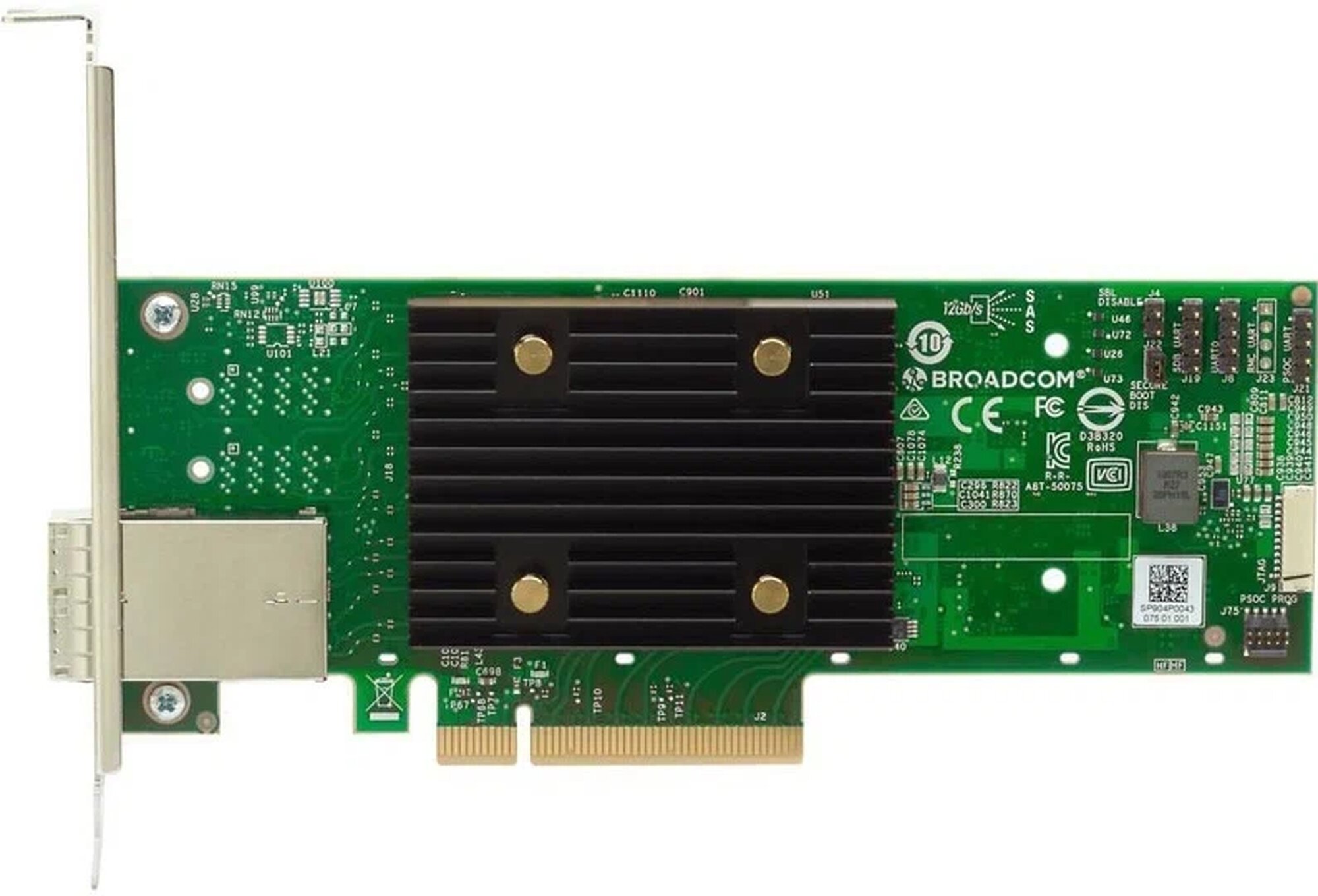 Контроллер Raid Broadcom LSI 9500-8e SGL PCIe Gen4 x8 LP, Tri-Mode SAS/SATA/NVMe 12G HBA, 8port