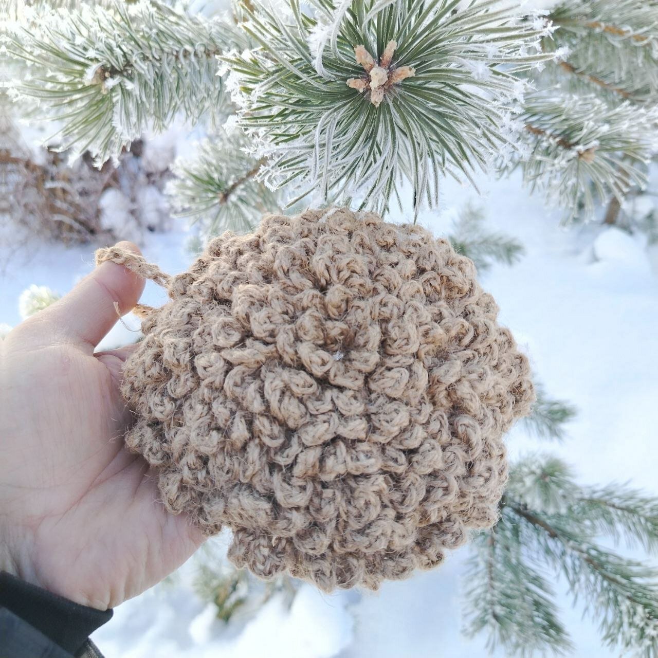 Мочалка для тела, ручная работа, 100% джут