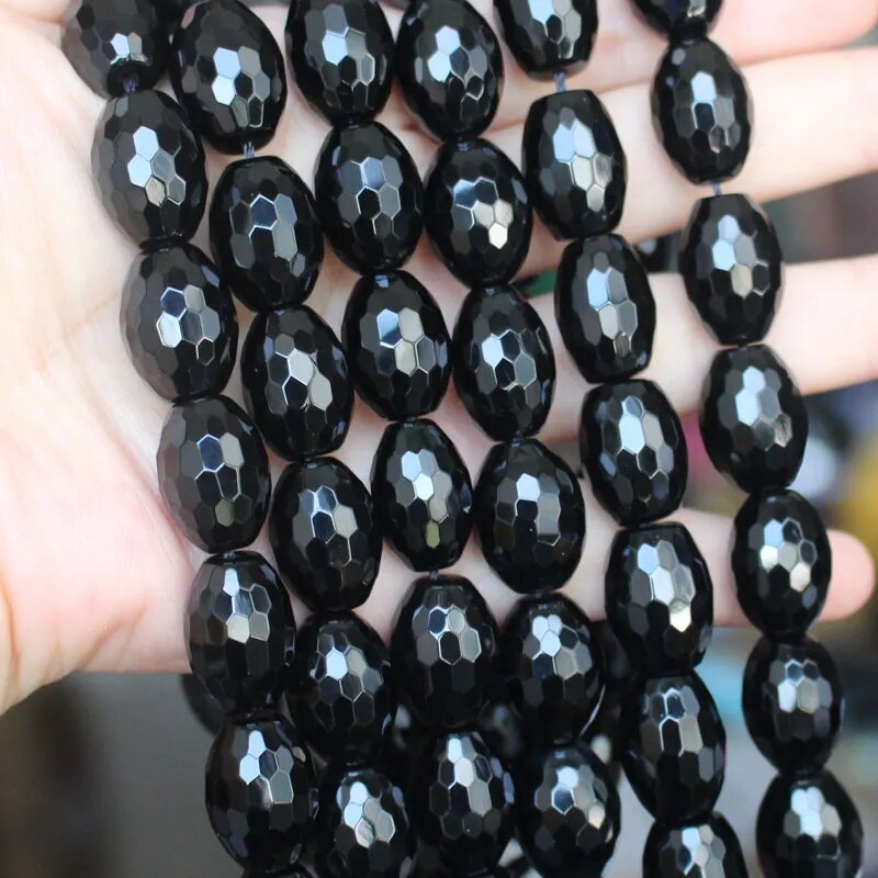 Натуральные оникс/черный агат бусины лаerf beads 6-30 мм Черный, 13x18mm 21pcs