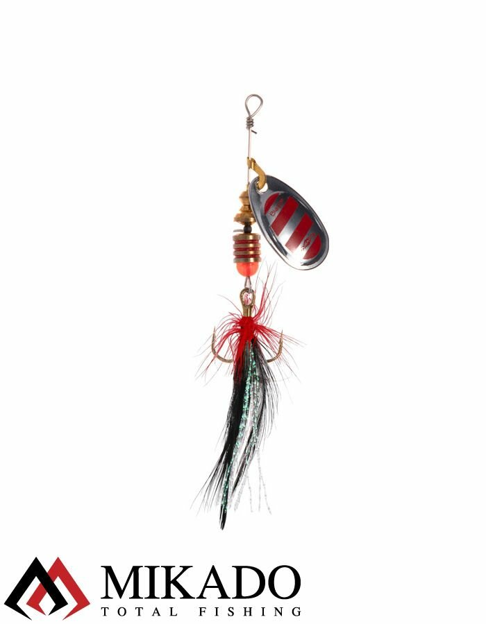 Блесна вращающаяся с кисточкой Mikado BLASTER № 0, 1,4 г, серебро/22