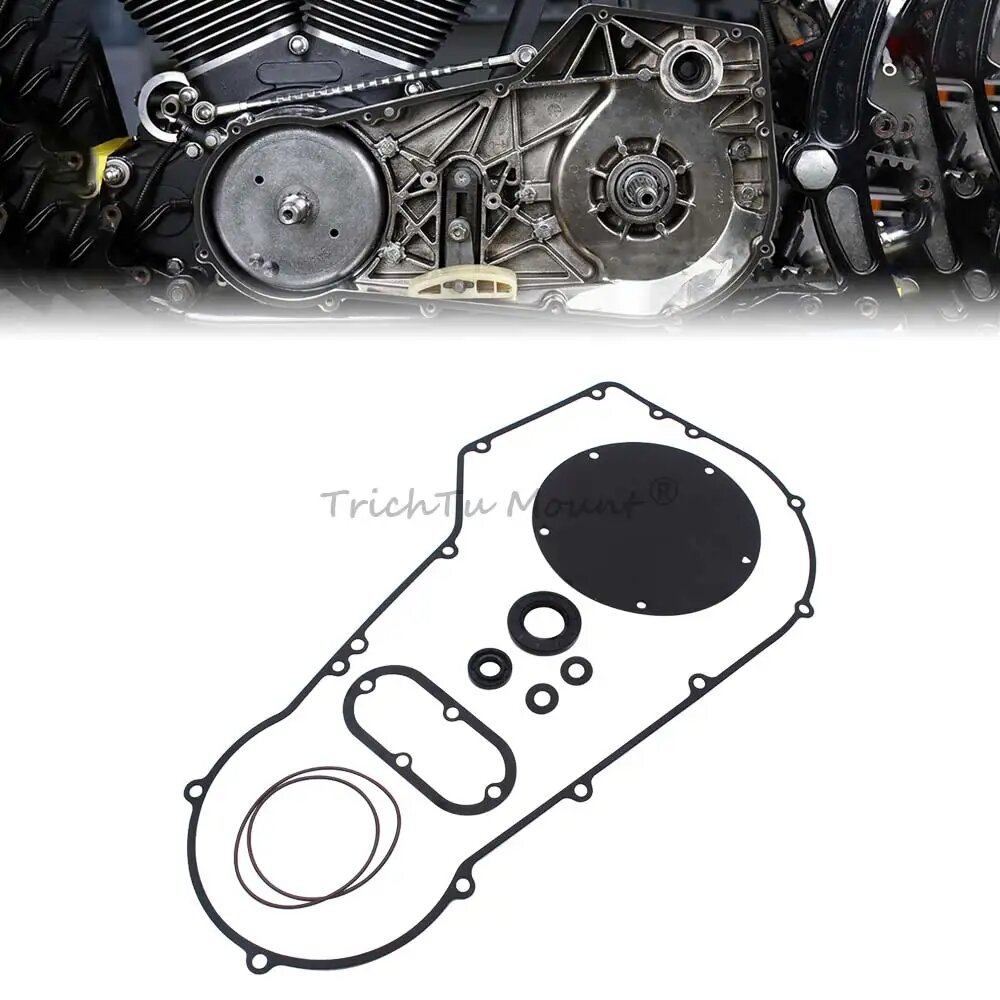 Мотоциклы, черный, подходит для Harley-Davidson, комплект прокладок крышки первичной сцепления, прокладка коробки передач-мягкий хвост 94-06 GK0005