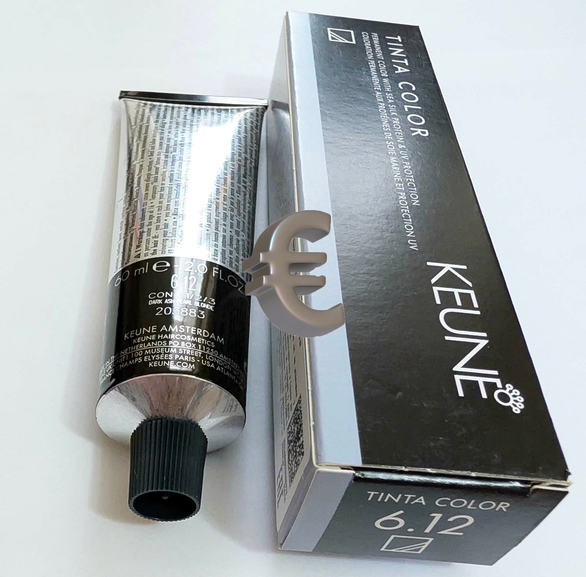 Keune Tinta Color 6.12 Тёмный пепельно-перламутровый блондин Стойкая краска для волос 60 мл