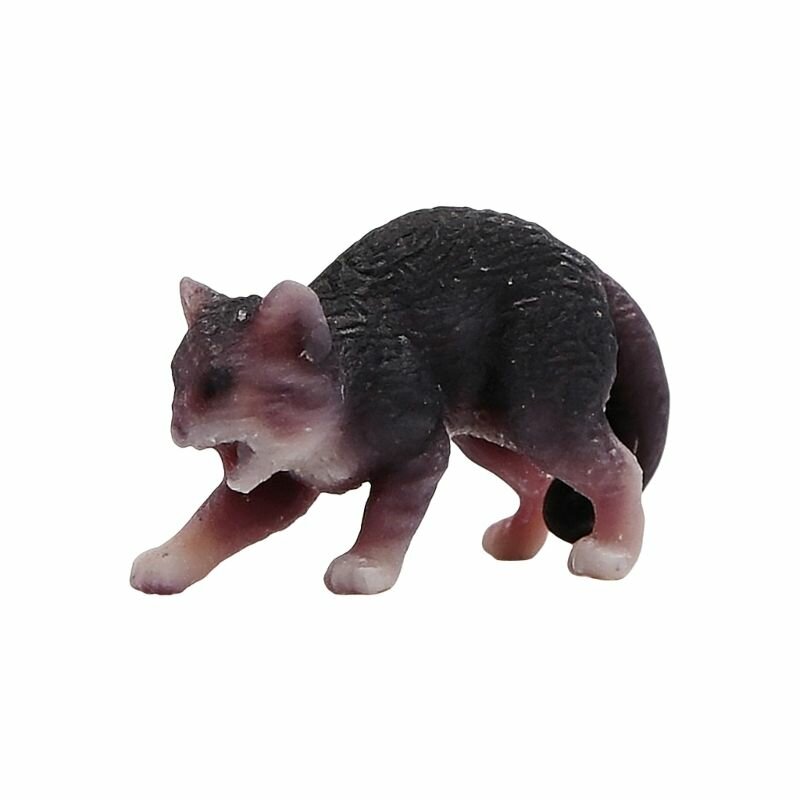 (1 шт.) Миниатюрная фигурка 1:64 зевающий полосатый котёнок