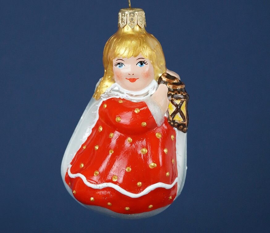 Елочная игрушка Малышка с фонарем