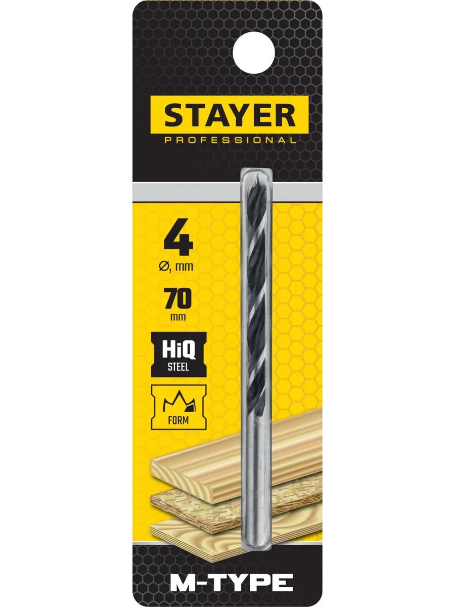 STAYER M-type, 4.0 x 70/40 мм, М-образная заточка, спир