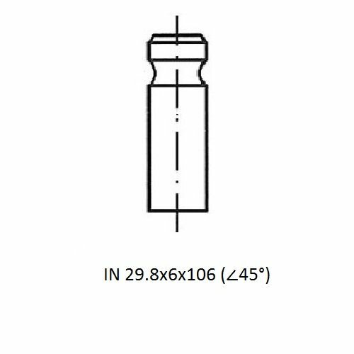 Клапан ДВС IN CITROEN C5, XSARA PICASSO, PEUGEOT 406, 407 1.8 16V (6FY (EW7A),6FZ (EW7J4),6FZ (EW7A) ZIKMAR Z17551R