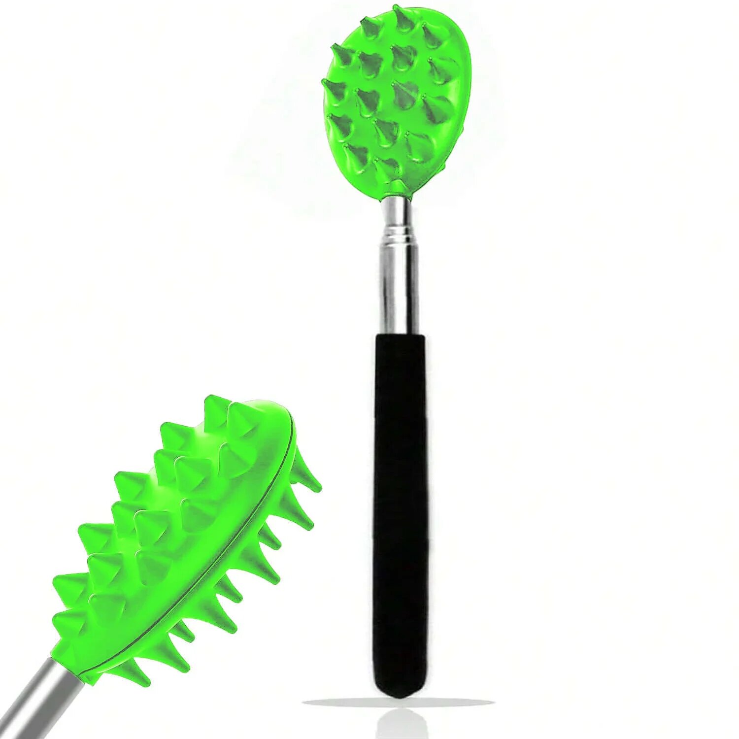 Одноручная скребка-кактус для спины 1pc Green