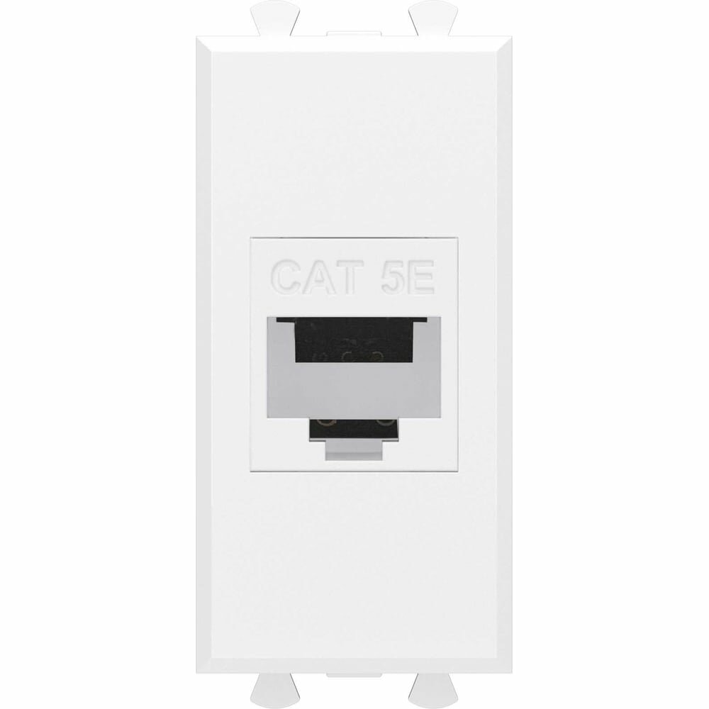 Компьютерная розетка DKC RJ 45, без шторки, модульная, кат.5е, Avanti, Белое облако, 1 модуль, 1 шт. 4400661