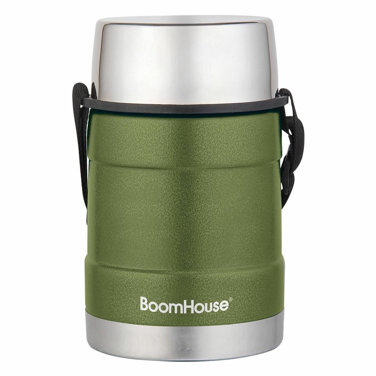 Термос BoomHouse RIBBED с широким горлом, 1.2л + контейнер