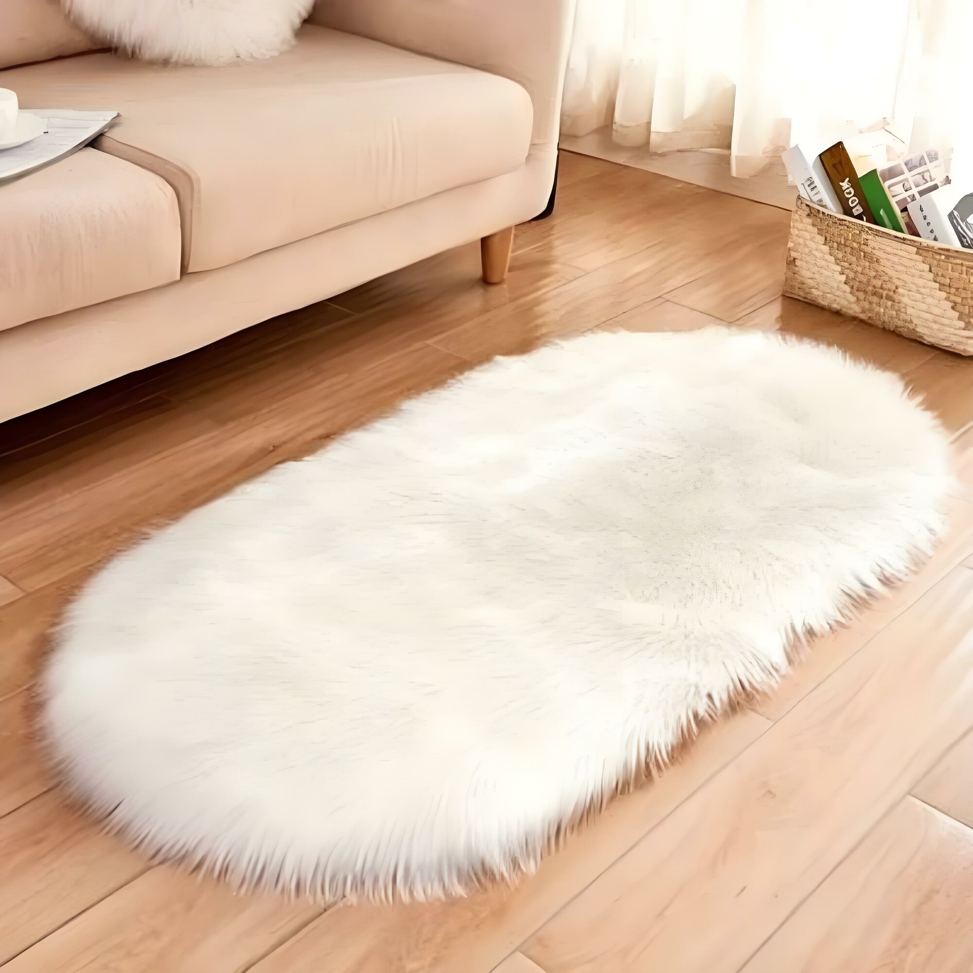Ковер из искусственного меха Wind, 60х120 см, белый(обязательный для спальни)