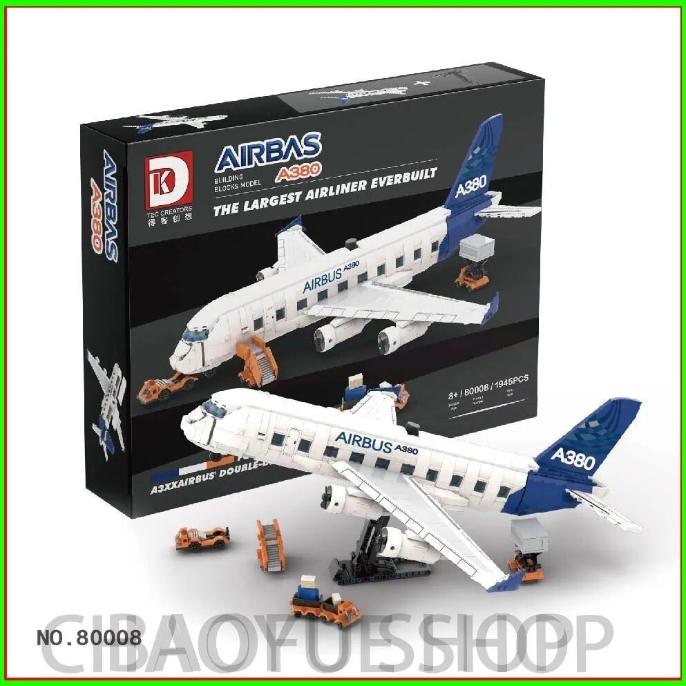 Конструктор Airbus A380, 1945 деталей, DK80008, пластиковый, сборная модель