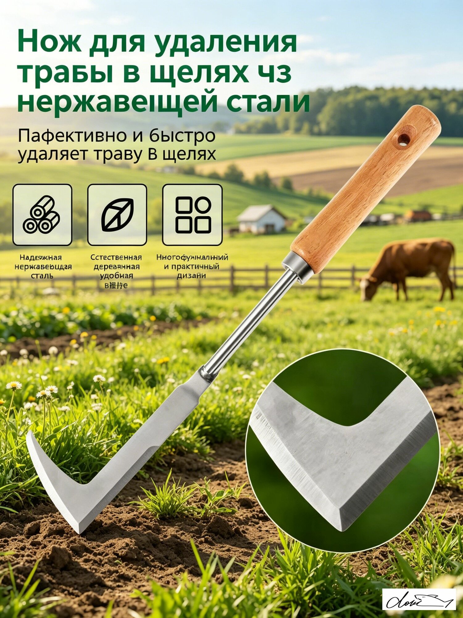 Садовый нож, лезвиеНержавеющая сталь