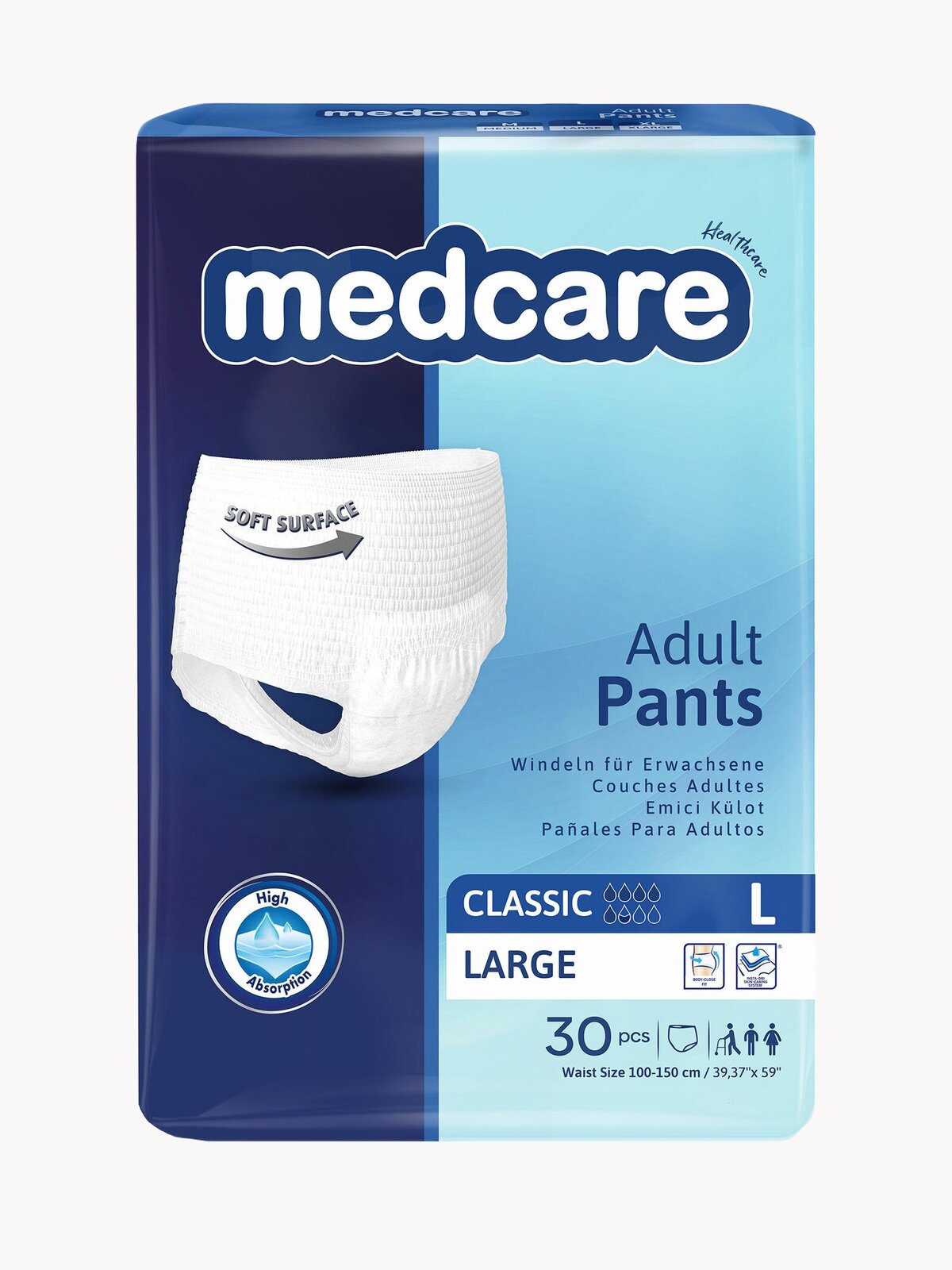 MEDCARE CLASSIC Подгузники-трусики для взрослых L 100-150см/30шт.