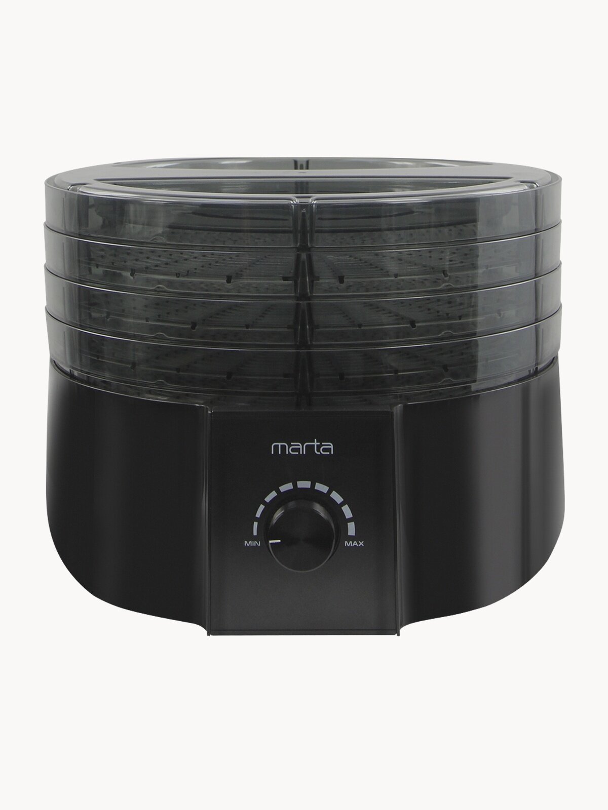 Дегидратор сушилка для овощей электросушилка MARTA MT-FD1889A 6 поддонов (4 основных + 1 для пастилы + 1 для ягод) черный жемчуг