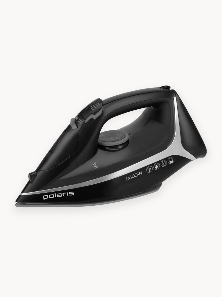 Утюг для одежды с отпаривателем Polaris PIR 2483K 3m, керамическая подошва, черный/серебряный