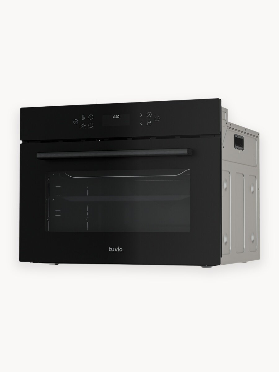 Духовой шкаф Tuvio NC86TVBGB1, 45л, 60 см, конвекция, гриль, 10 режимов, Easy Clean, Алиса, 5 лет гарантии, черный