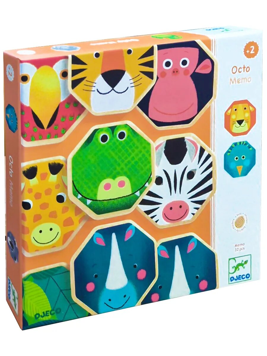 Educational wooden games Игра Мемо Мордочки 01648