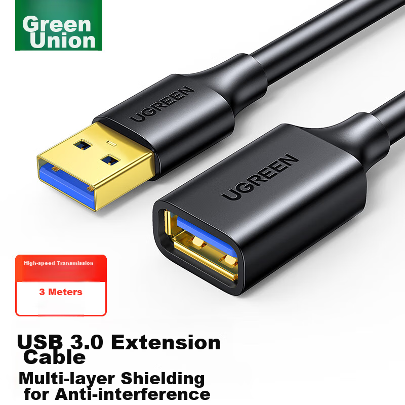 Lulian USB 3.0 Extension Cable, Male to Female Data Cable, TV Computer Host Hard Drive USB Mouse Keyboard Printer Extension Cable, 3-Meter Adapter Cable 30127