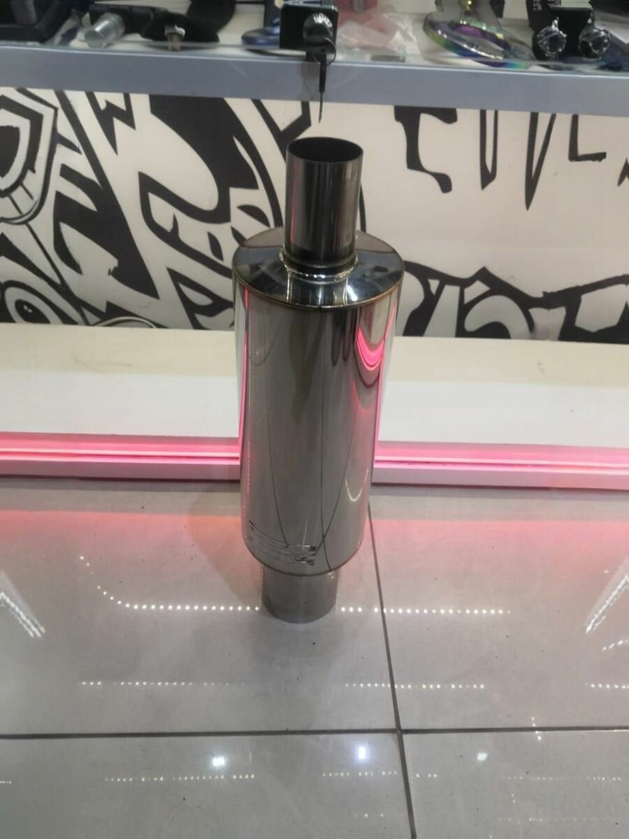 Выхлопная бочка F, для легковых автомобилей, нержавеющей стали, 51х133х580 мм