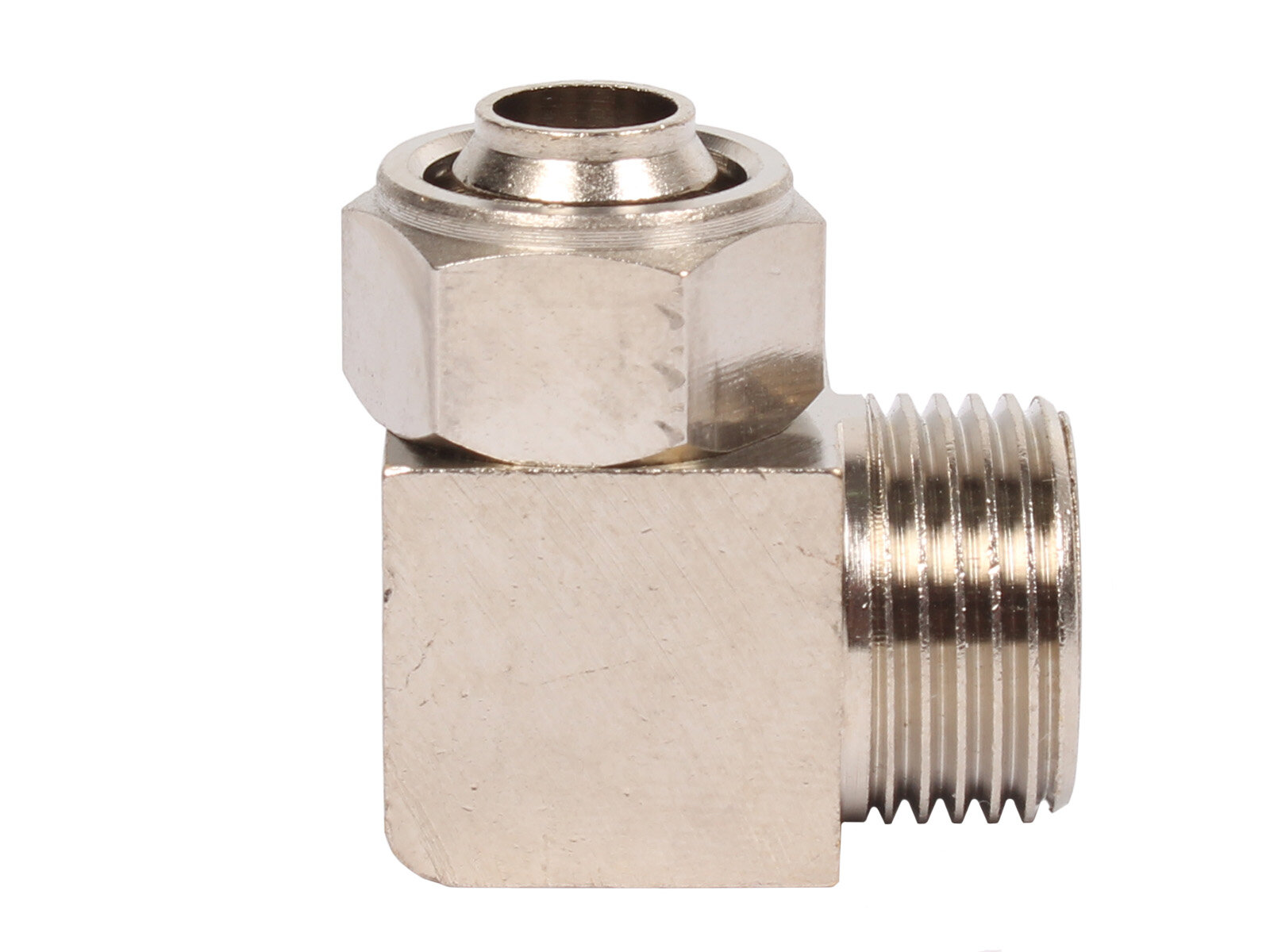 Фитинг угловой с внешней резьбой и накидной гайкой KPL12-03-3/8