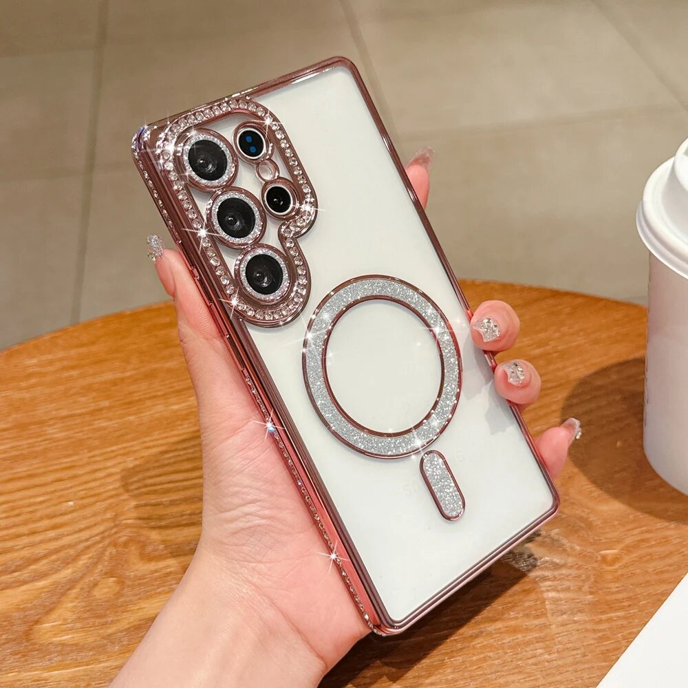 Чехол для Галактика С26 Ультра со стразами Pink