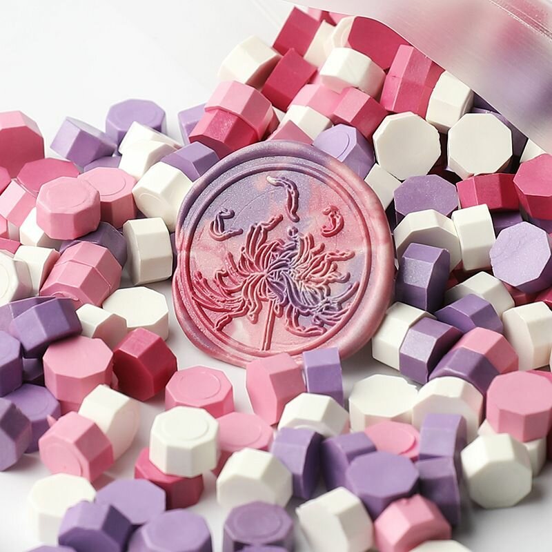 Сургуч для печати в гранулах 500гр (1600шт). Воск цветной для творчества. Ассорти фиолетовый цвет