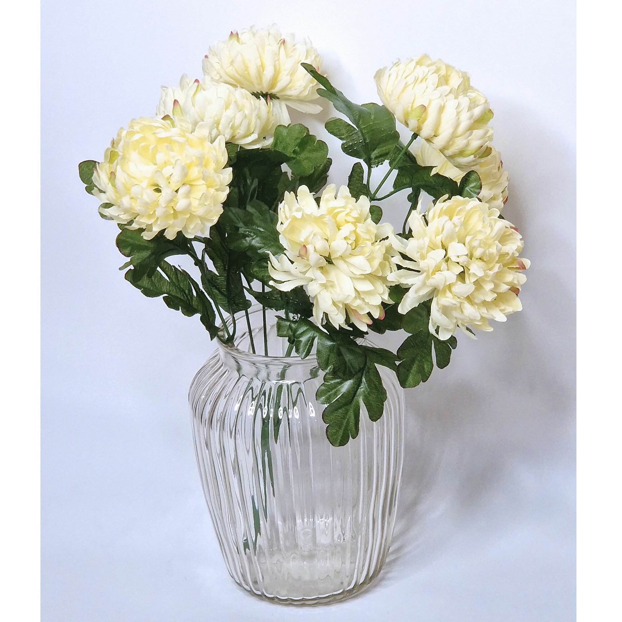 Искусственный букет "Хризантемы", светло-бежевый, 40 см, 1 шт