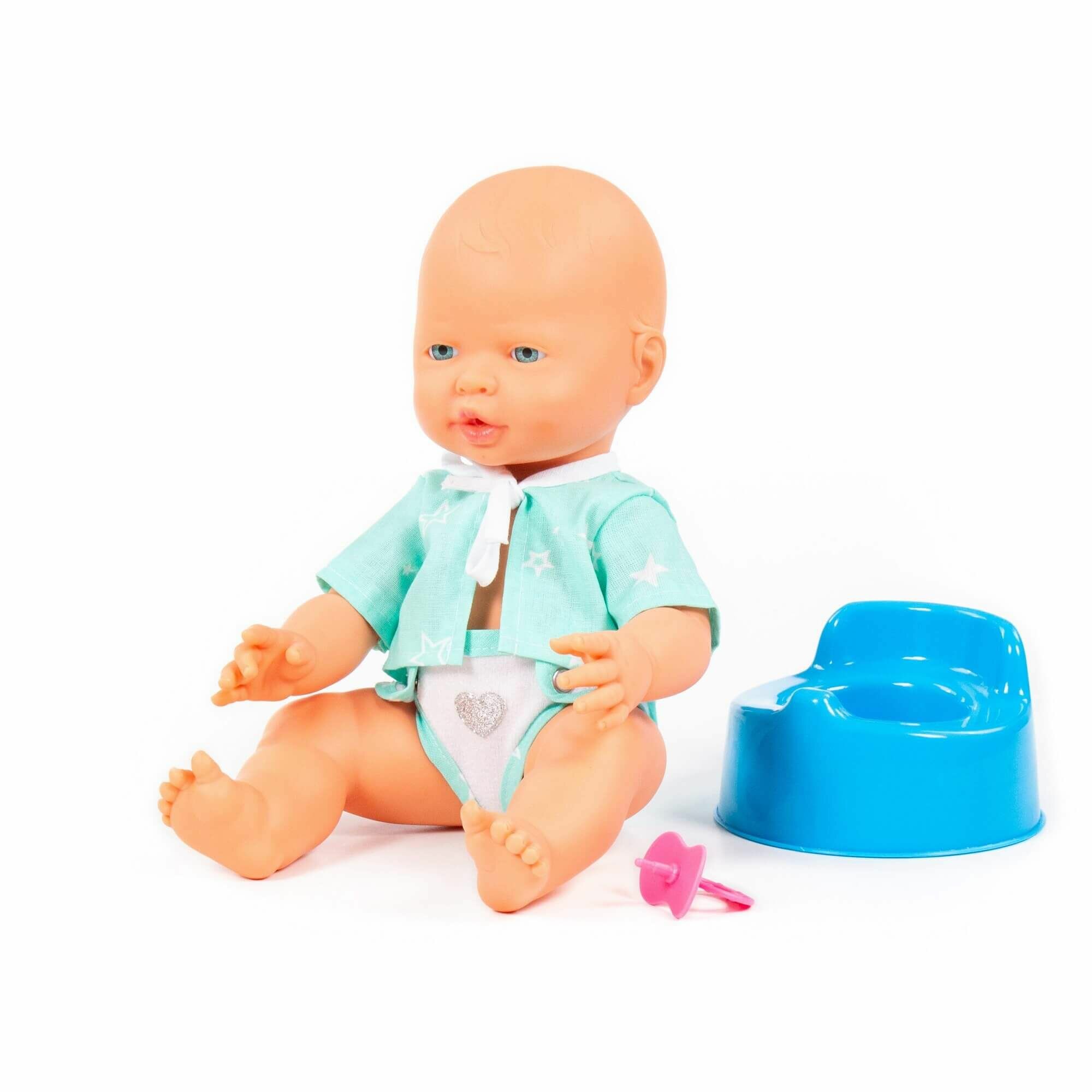 Пупс, Весёлый, 35 см, с соской и горшком, в пакете, 3+