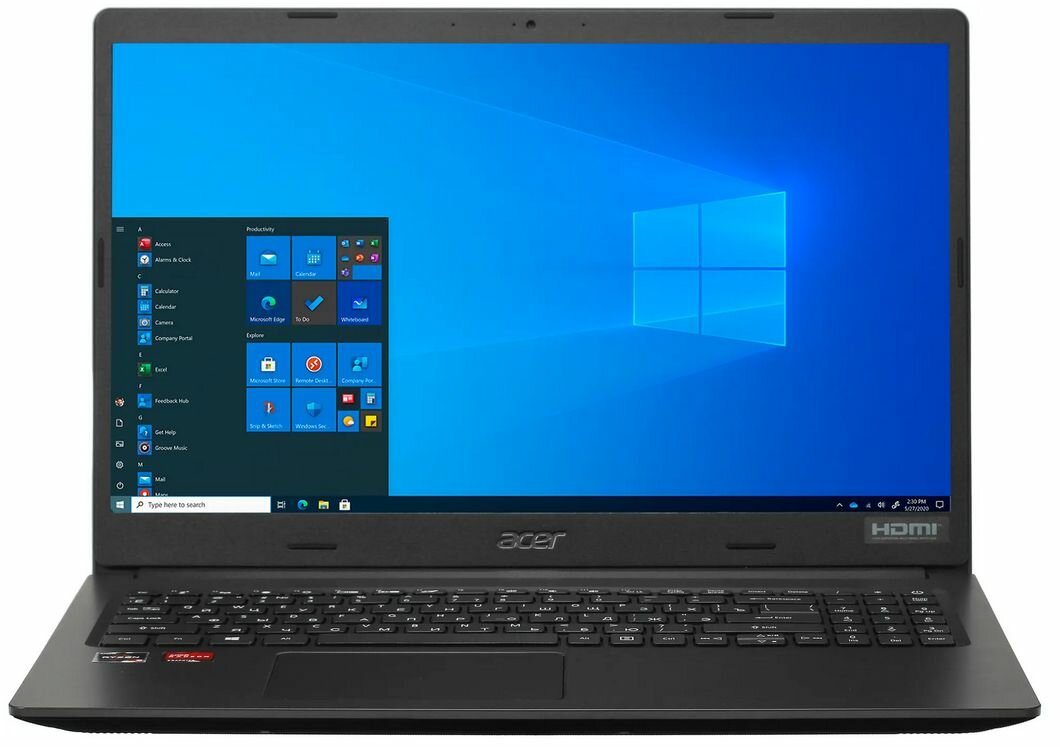 15,6" Ноутбук Acer Extensa 15 EX215-22-R2NL (NX. EG9ER.01N) черный - 1920x1080, TN, AMD Ryzen 3 3250U, ядра: 2 x 2,6 ГГц, 8 ГБ, SSD 512 ГБ, AMD Radeon Vega 8, Windows 10 Pro