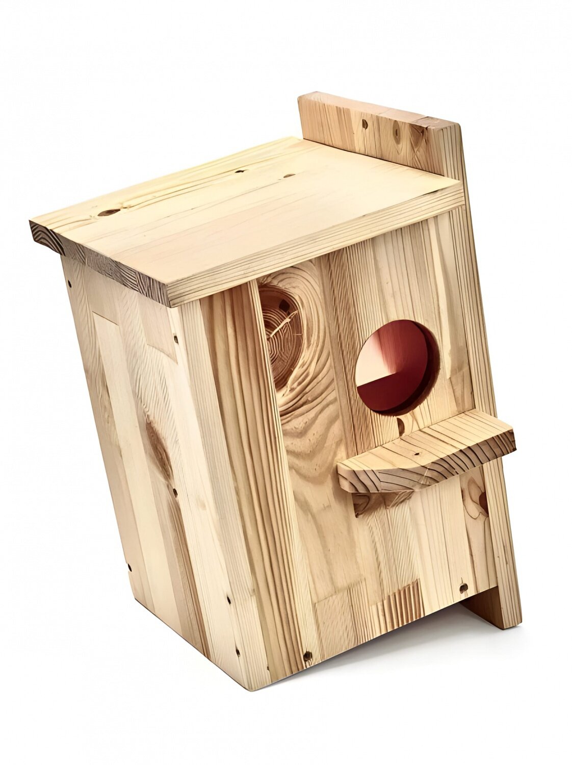 Домик для белок WoodFun с открывающейся крышей, натуральное дерево, 25x25x40 см