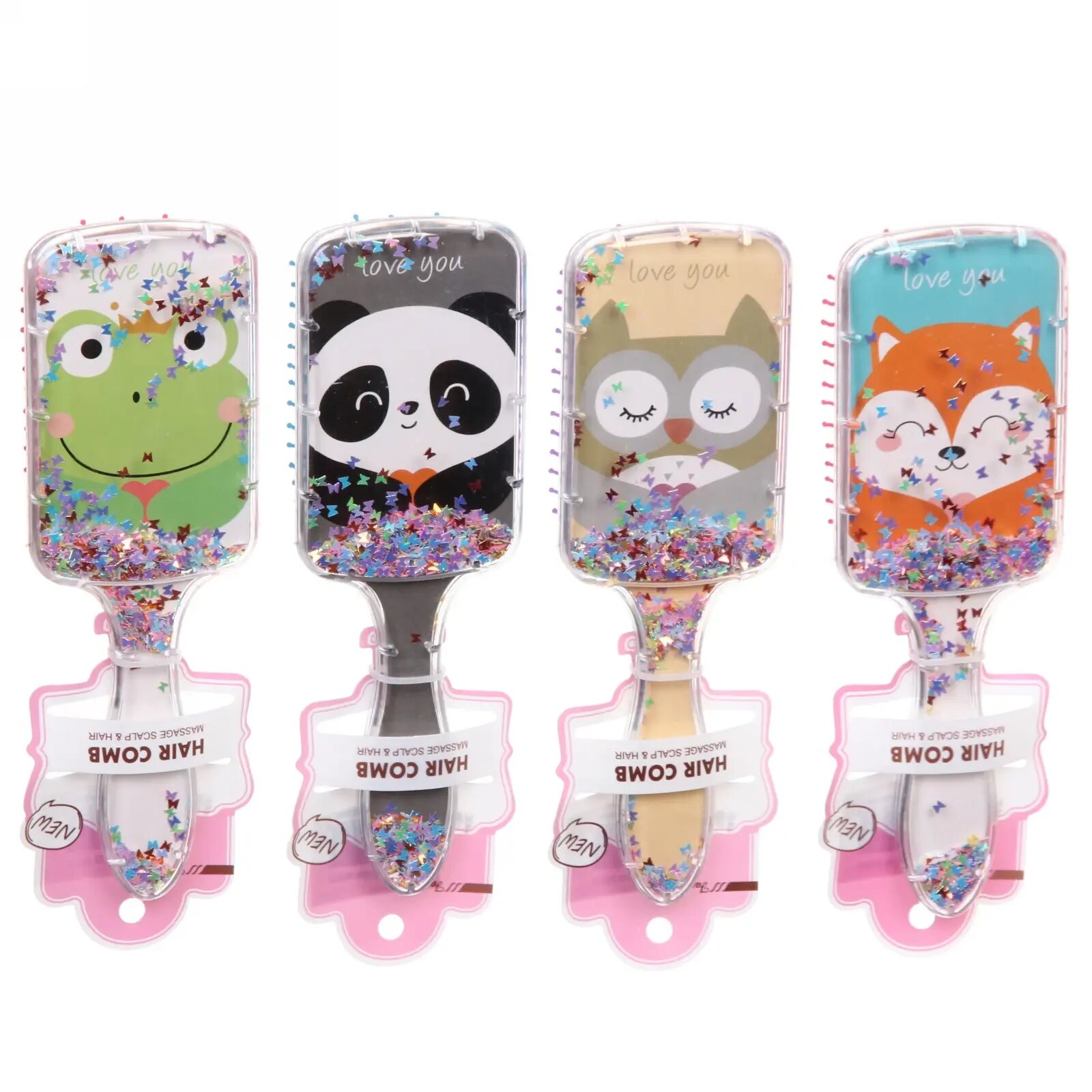 Расческа массажная 1шт. «Baby House Boom», 20х6,5см, разноцветный принт.