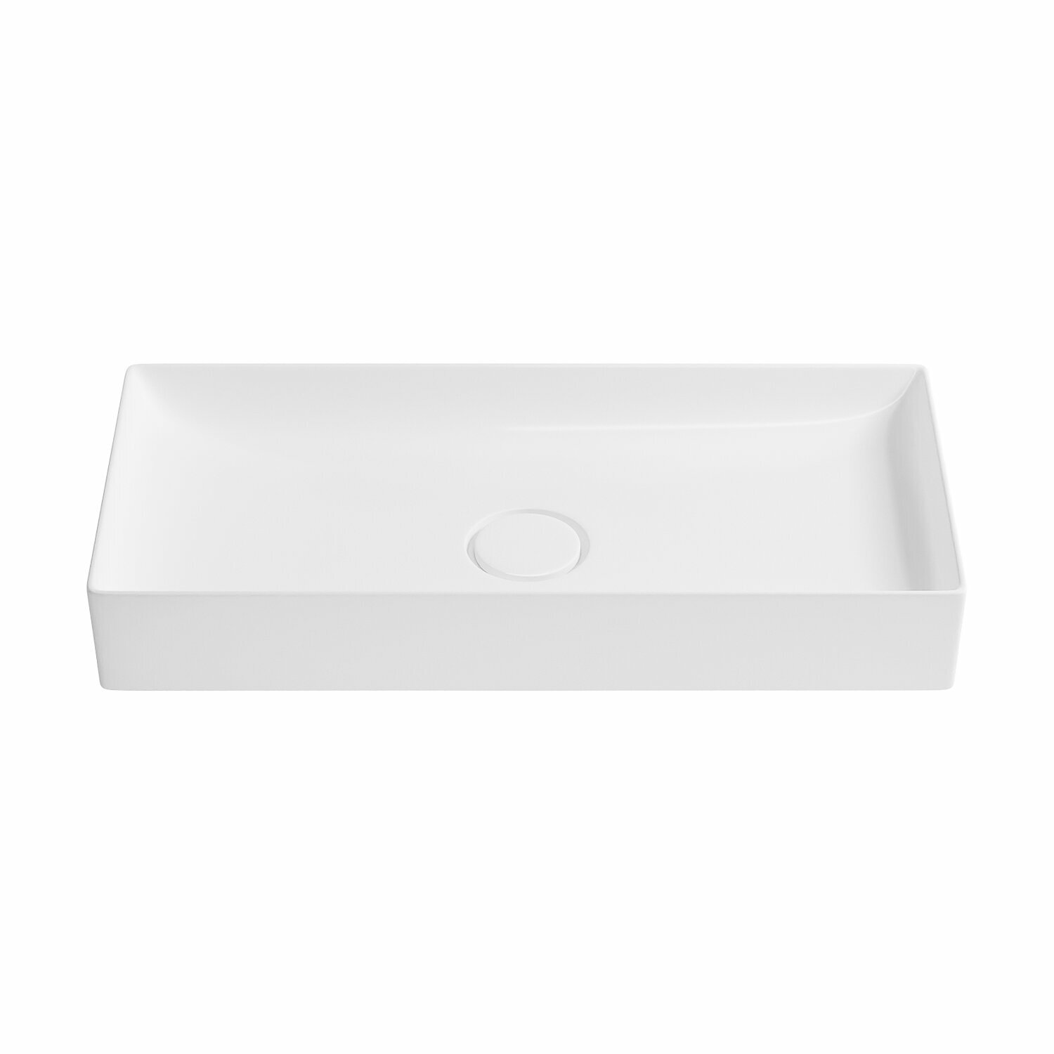 Накладная раковина для ванной комнаты Wellsee Pure BY Wellsee 150711000, ширина умывальника 75 см, цвет глянцевый белый