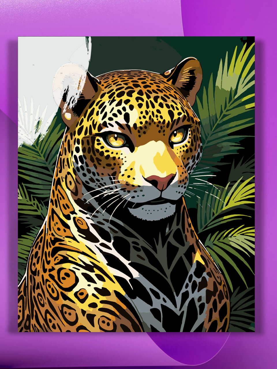 Картина по номерам на холсте Гордый Ягуар, 30 х 40 см