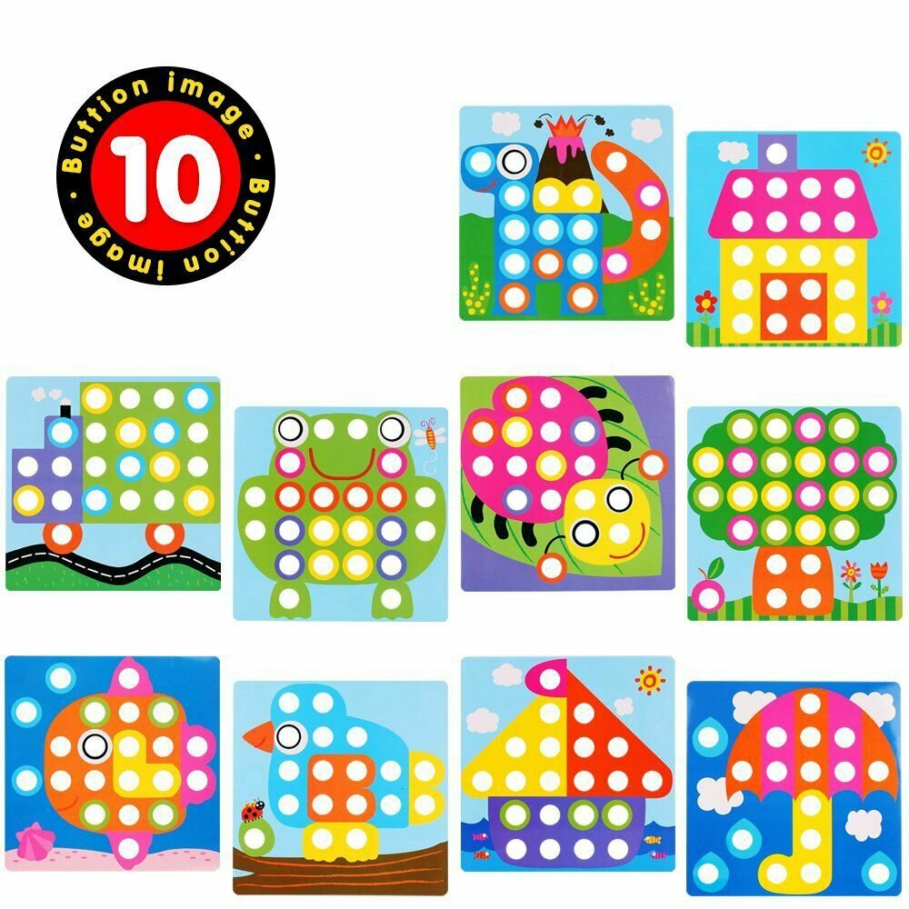 2020 Button Art Color Matching Pegboard Puzzles Early Learning Educational Toys для мальчиков и девочек