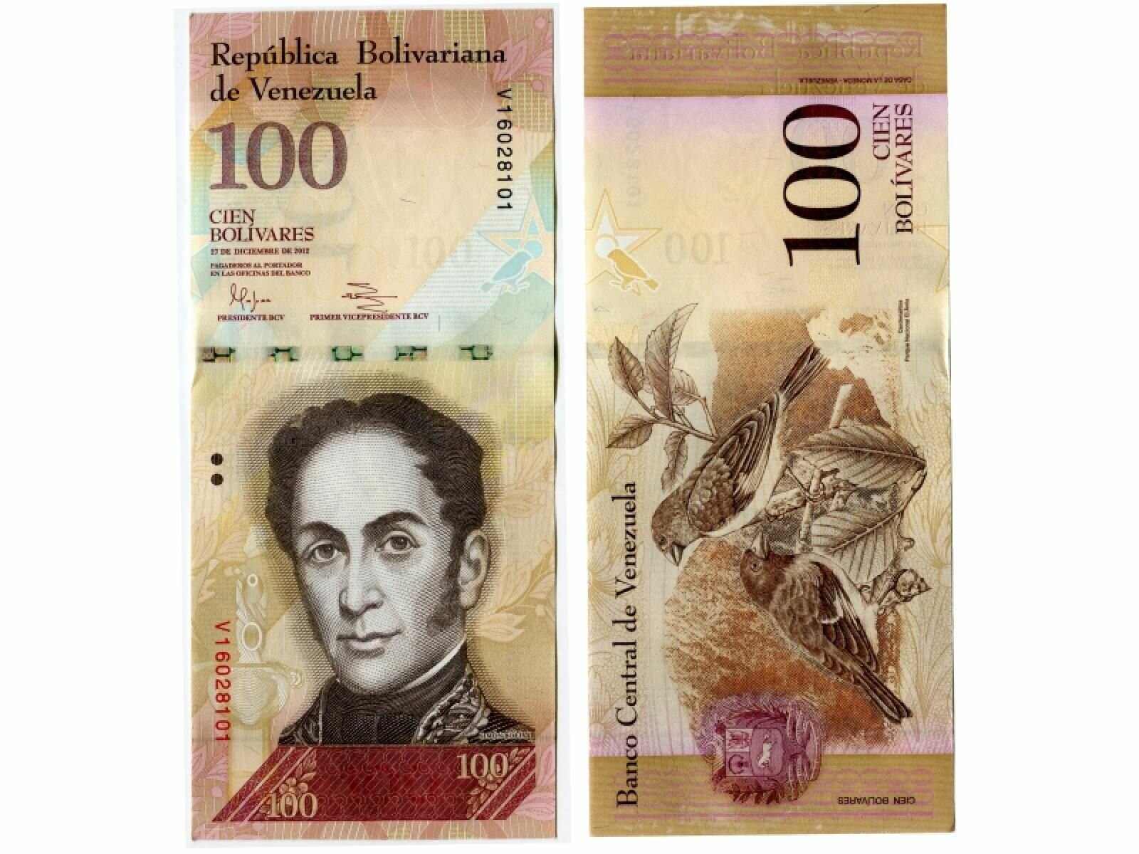100 боливаров Венесуэлы 2012 г.