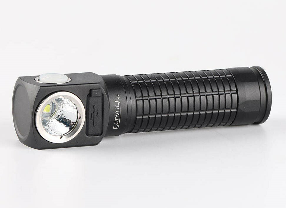Фонарь Convoy H2 (налобный, Nichia 519A, 5000K, 1x18650, Type-C, 109x28мм, 80г, черный)